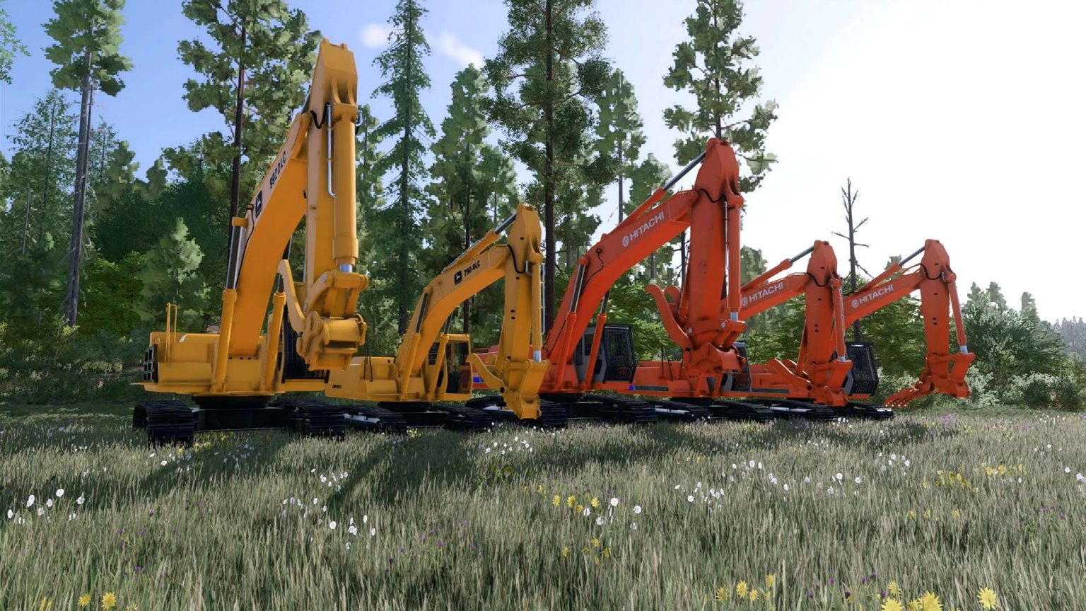OldGen Deere/Hitachi Excavator Pack v1.0 FS22 | Farming Simulator 22 Mods